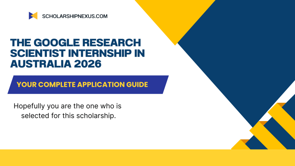 The Google Research Scientist Internship in Australia 2026